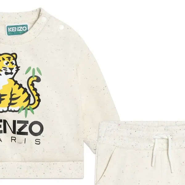 Kenzo Tiger Print Sweatshirt And Elastic Waist Pants Set