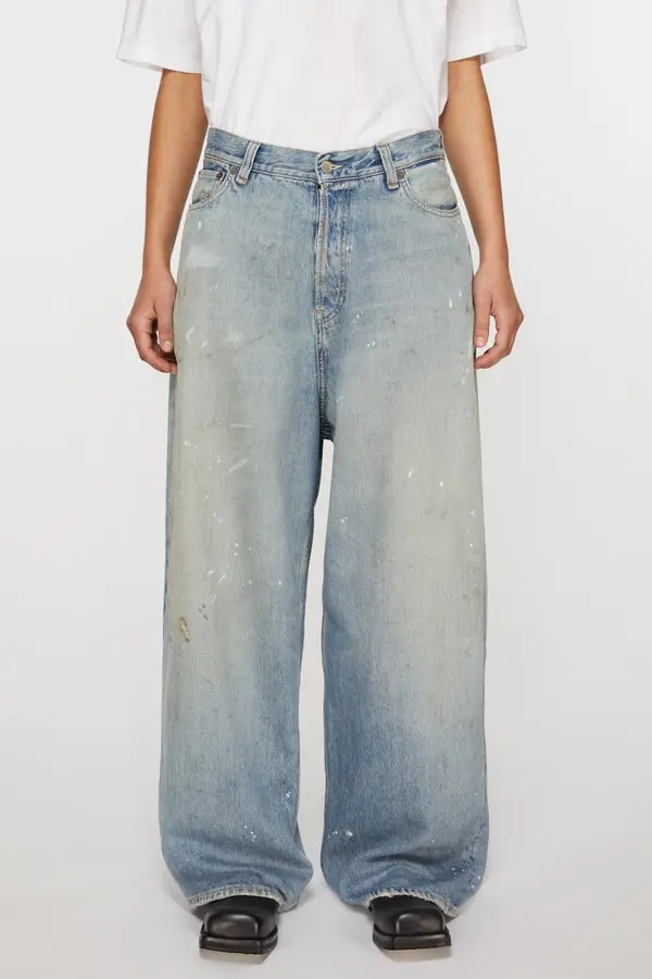 Acne Studios Super Baggy Fit Jeans With Paint Details