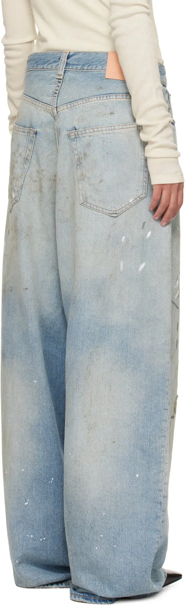 Acne Studios Super Baggy Fit Jeans With Paint Details