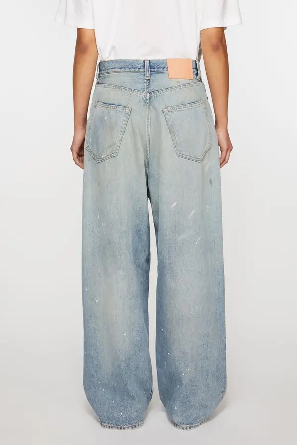Acne Studios Super Baggy Fit Jeans With Paint Details
