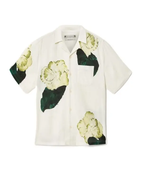 ALLSAINTS Nouvelle Short Sleeve Linen Blend Shirt - Ecru