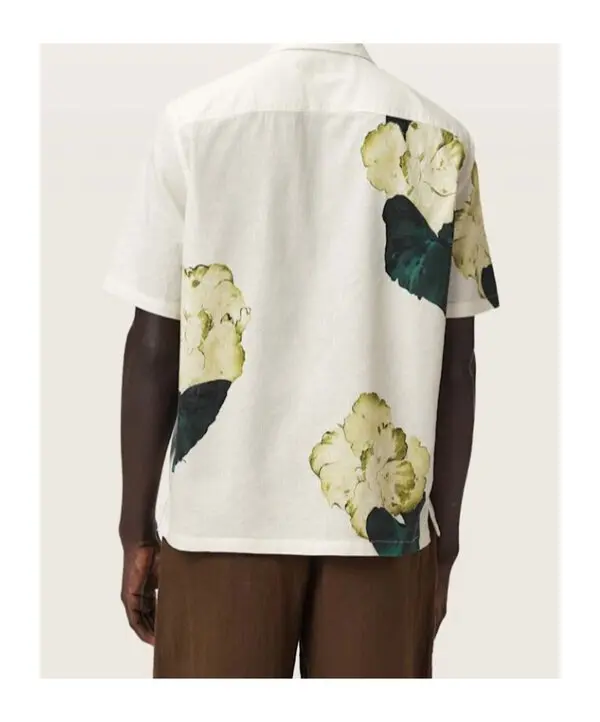 ALLSAINTS Nouvelle Short Sleeve Linen Blend Shirt - Ecru