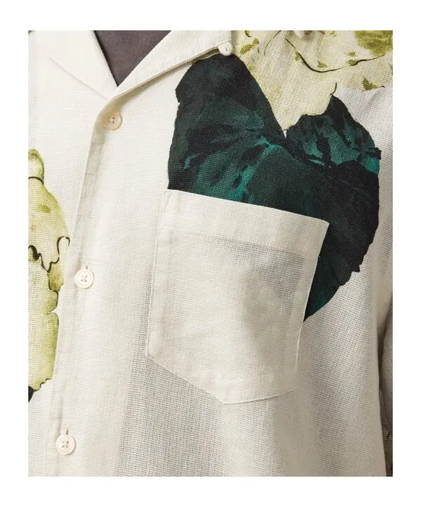 ALLSAINTS Nouvelle Short Sleeve Linen Blend Shirt - Ecru