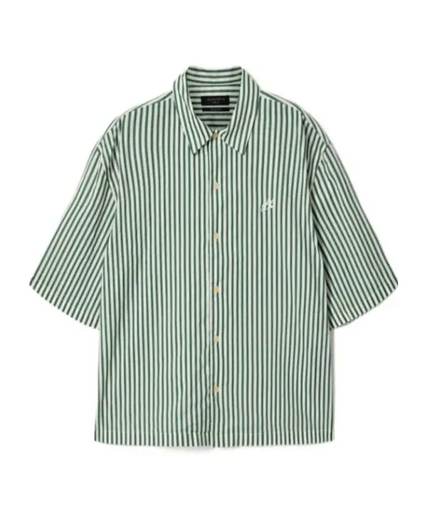 ALLSAINTS Chopin Boxy Short Sleeve Striped Shirt - White/green
