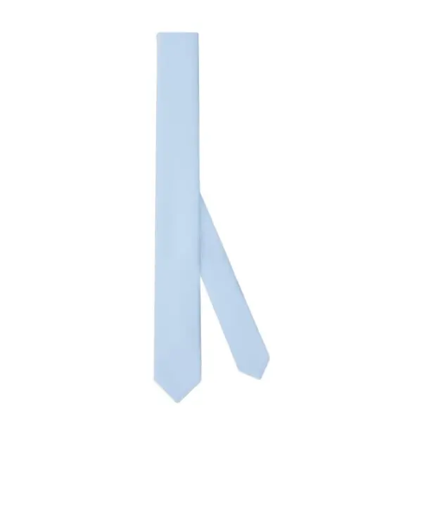 Gucci Crepe-effect Silk Blend Tie - Light Blue
