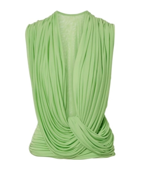 Christopher Esber Ripple Draped Jersey Top - Green