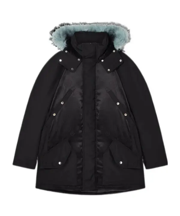 Casablanca Hooded Long-sleeve Parka - Black
