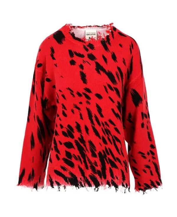 SEMICOUTURE Spotted Round Neck Sweater