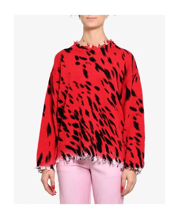 SEMICOUTURE Spotted Round Neck Sweater