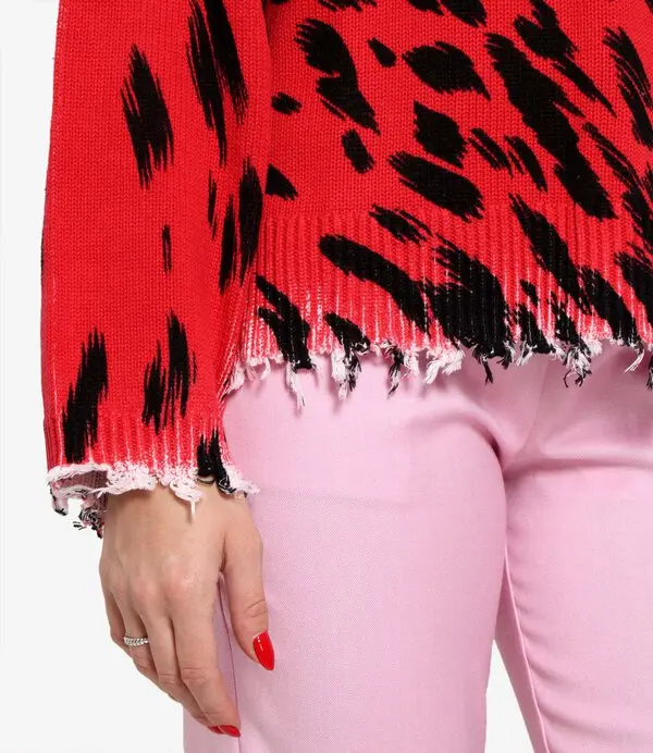 SEMICOUTURE Spotted Round Neck Sweater