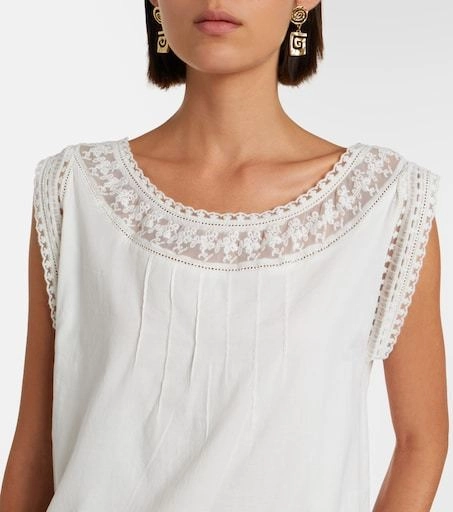 Posse Danielle Lace-trimmed Cotton Mini Dress