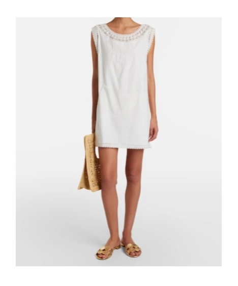 Posse Danielle Lace-trimmed Cotton Minidress