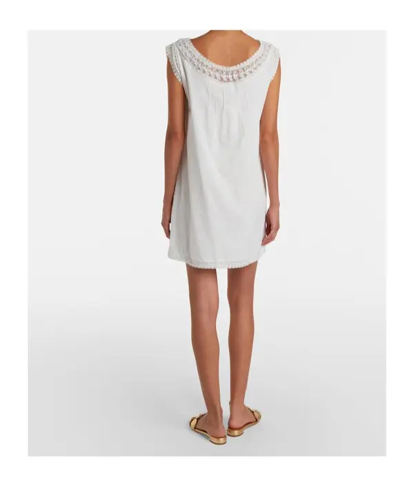 Posse Danielle Lace-trimmed Cotton Minidress