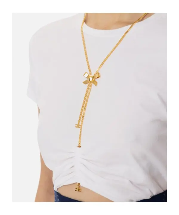 Elisabetta Franchi Bow Detail Necklace T-shirt