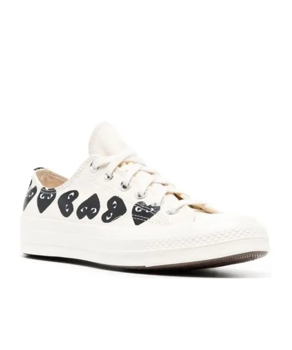 Play Comme Des Garcon Printed Lace Low-cut Skate Shoes
