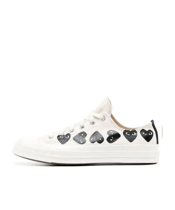 Play Comme Des Garcon Printed Lace Low-cut Skate Shoes