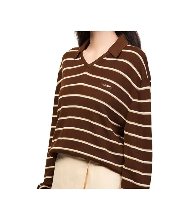 Miu Miu Striped Polo Shirt