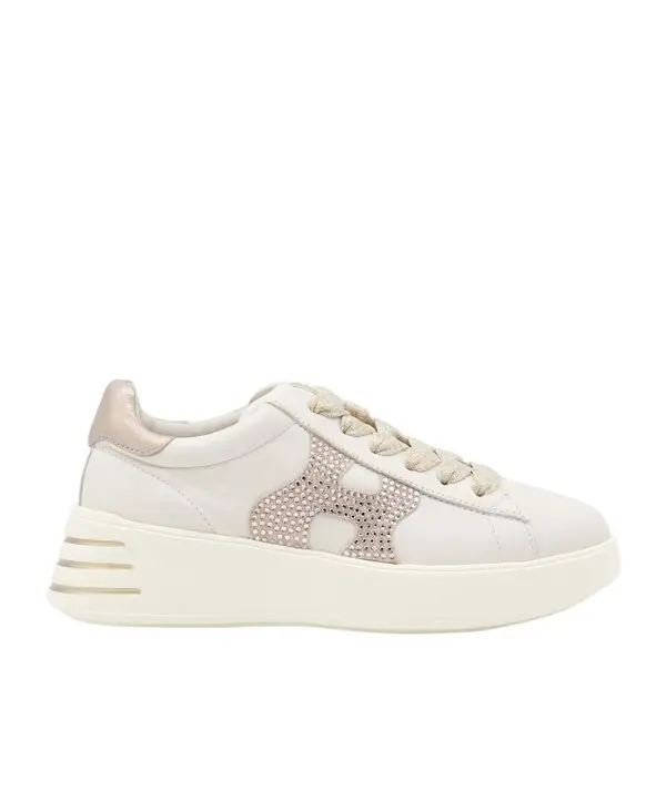 Hogan Embellished Logo Patch Sneakers - White
