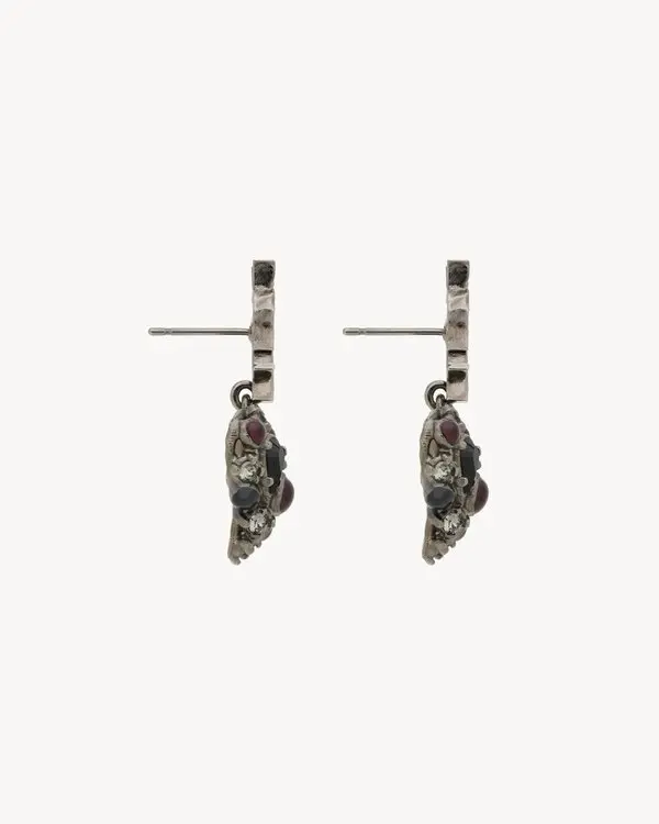 Saint Laurent Cassandre Heart-shaped Earrings