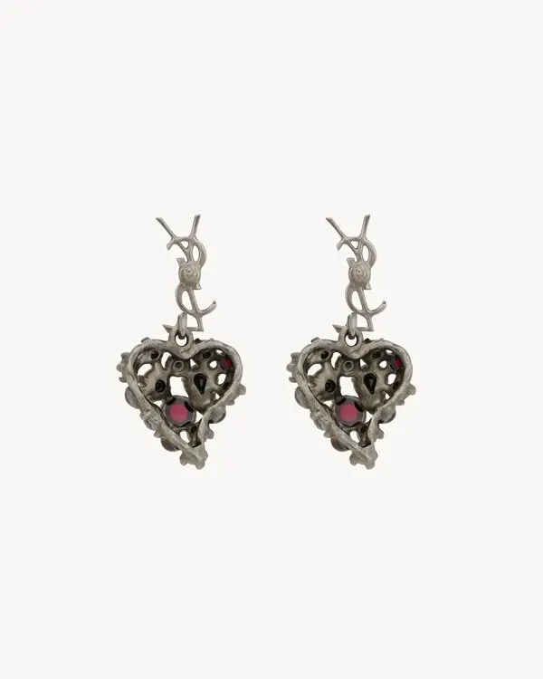 Saint Laurent Cassandre Heart-shaped Earrings