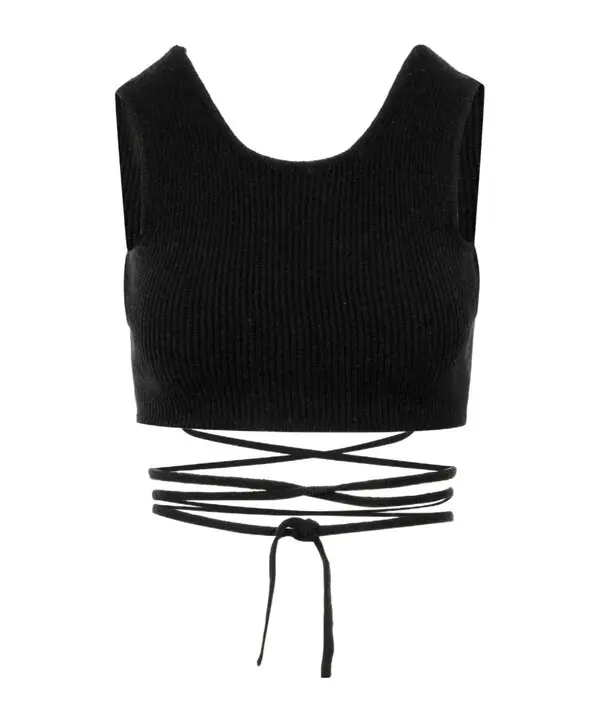 A PAPER KID Sleeveless Vest - Black