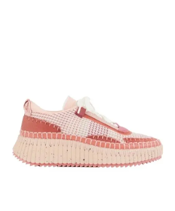 Chloé Nama Lace-up Sneakers - Pink
