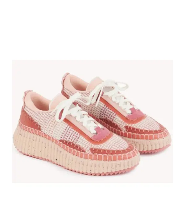 Chloé Nama Lace-up Sneakers - Pink