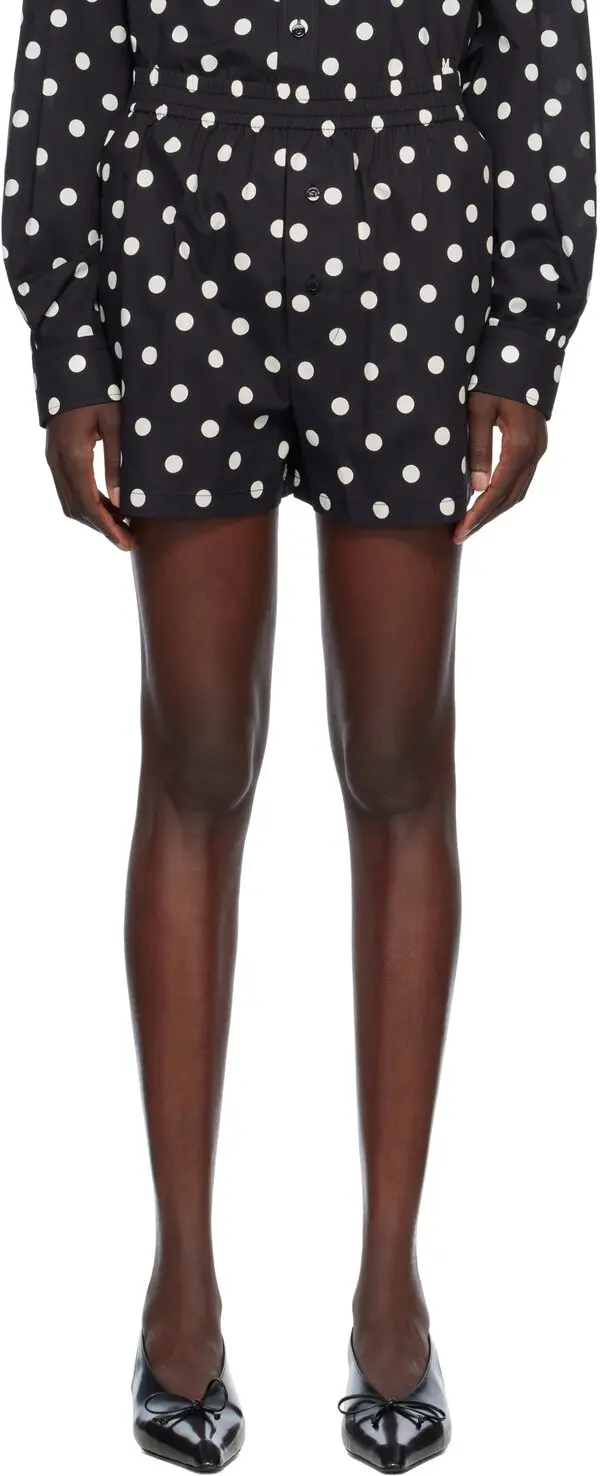 Moschino Polka Dot Elasticated Waist Shorts - Black