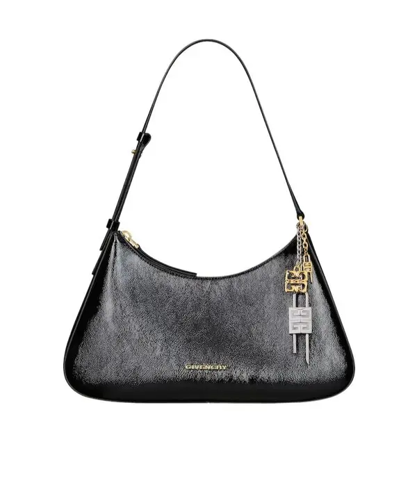 Givenchy Logo Plaque Padlock Detailed Shoulder Bag - Black