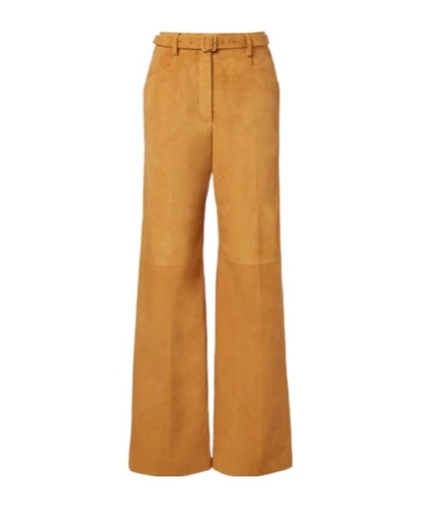 Gabriela Hearst Norman Belted Suede Wide-leg Pants - Brown