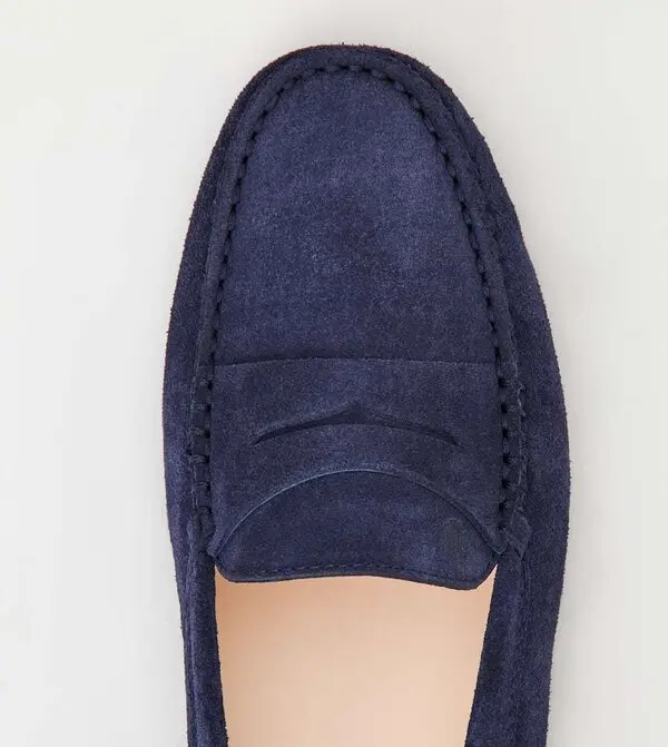 TOD'S Suede Penny Loafers With Rubber Bean Sole