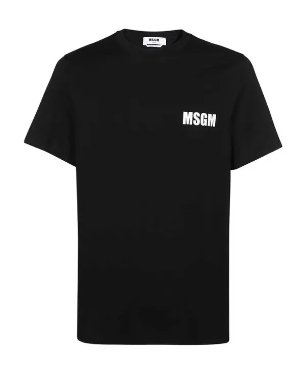 MSGM Logo Printed Crewneck T-shirt - Black