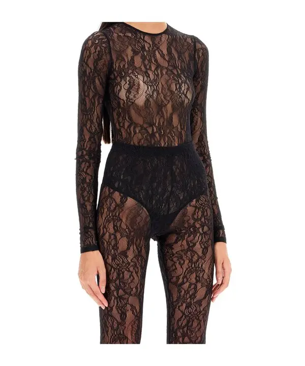 Wardrobe.NYC Long-sleeve Lace Bodysuit