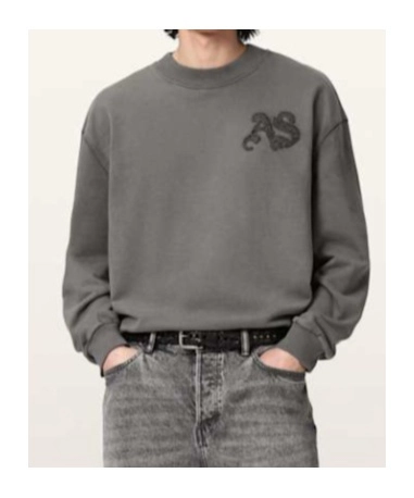ALLSAINTS Insignia Crew Neck Cotton Sweatshirt