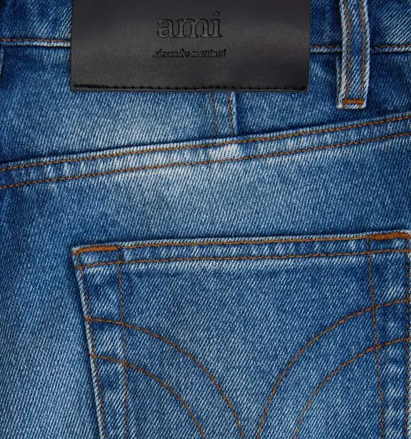 AMI Paris Logo Patch Straight-leg Jeans