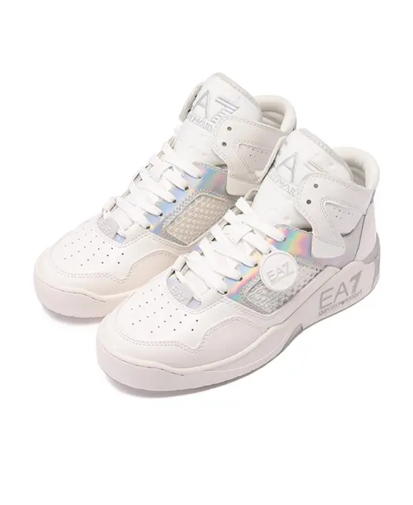 EA7 Iridescent-effect High-top Sneakers