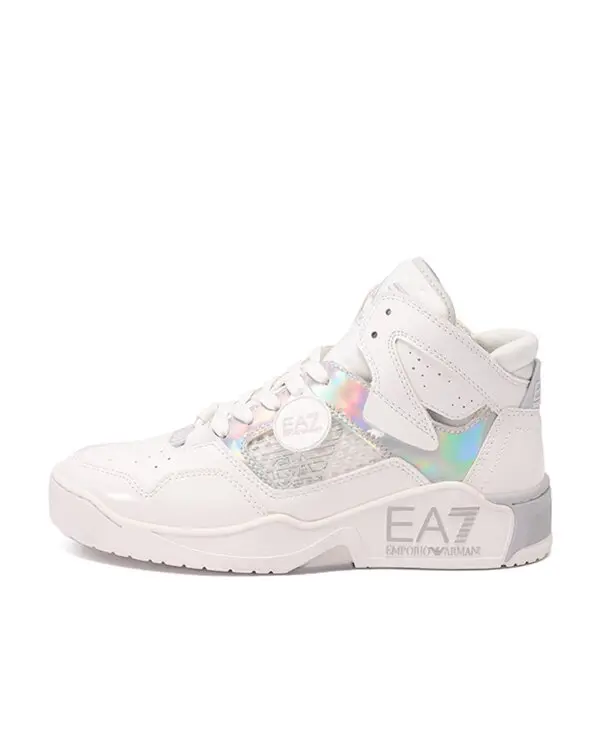 EA7 Iridescent-effect High-top Sneakers