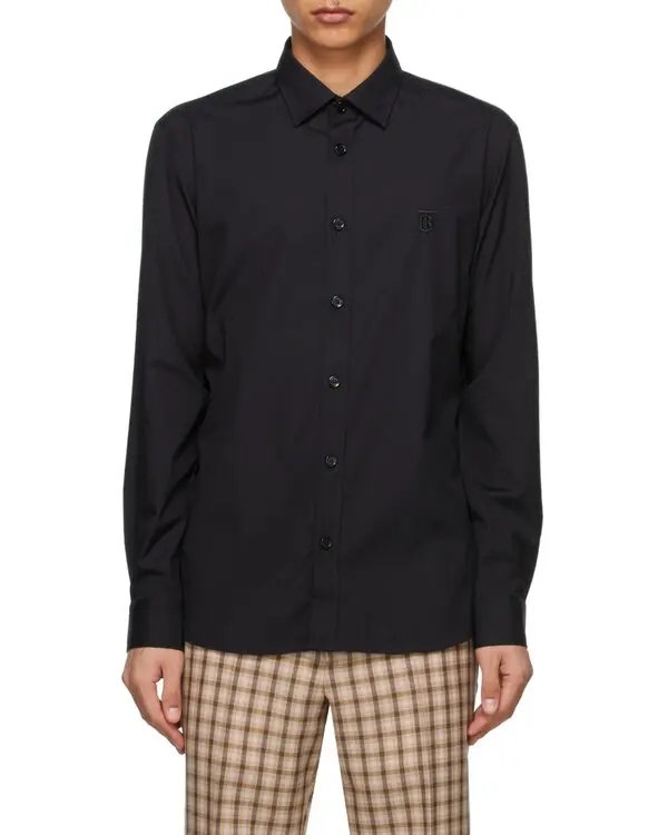 Burberry Logo Embroidered Button-up Shirt