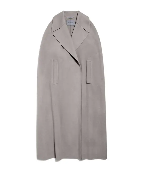 Balenciaga Long Double-faced Cape Coat - Grey