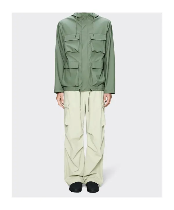 Rains Hooded Jacket With Drawstring And Flap Pockets