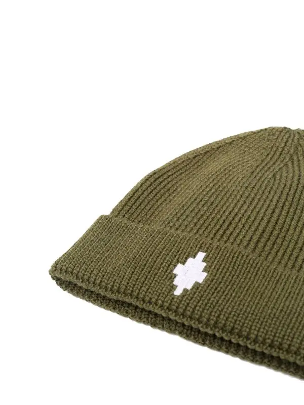 MARCELO BURLON COUNTY OF MILAN Logo-embroidered Ribbed-knit Hat