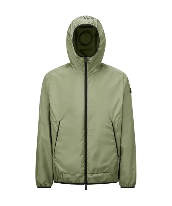 Moncler Granier Logo Patch Zip-up Jacket - Green