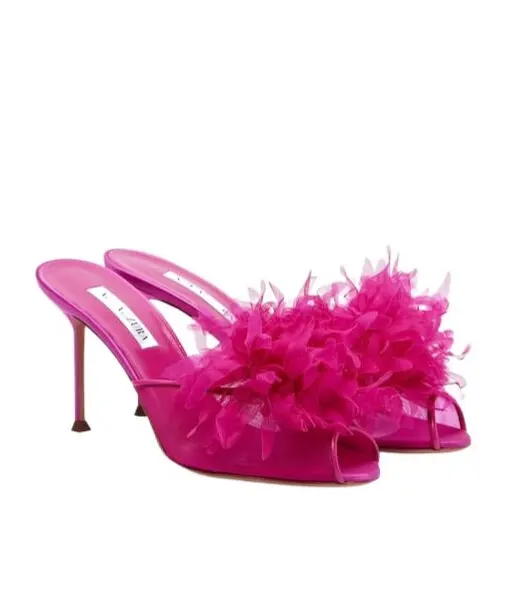AQUAZZURA Floral-appliqué Satin Sandals