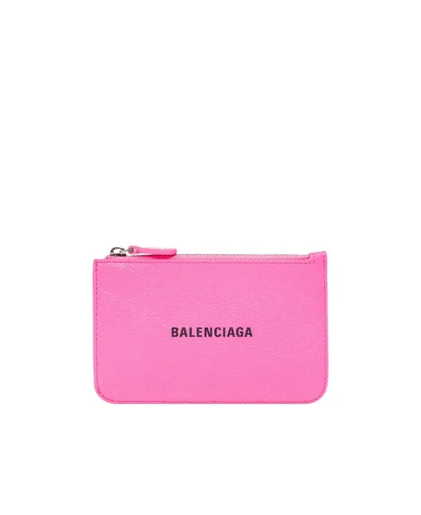 Balenciaga Portamonete Lungo E Portacarte Cash Grande Da Donna In Rosa Fluo - Pink
