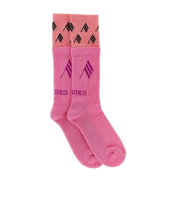 Attico Double-layered Logo Socks - Pink