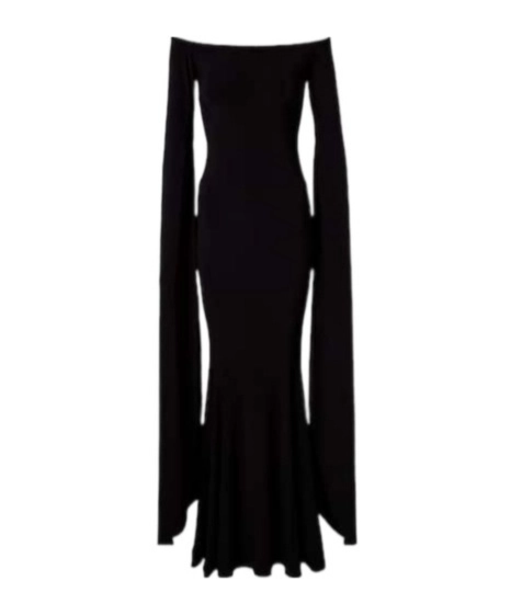 Norma Kamali Draped Off-shoulder Jersey Gown - Black