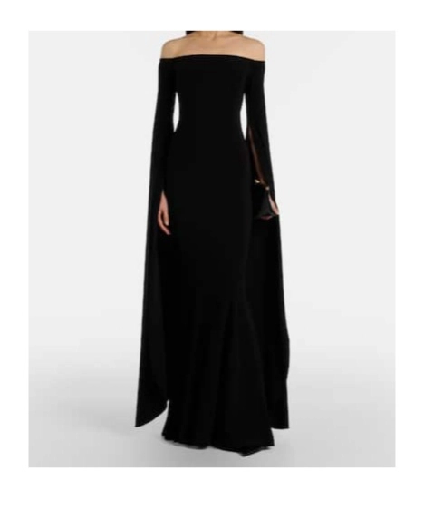 Norma Kamali Draped Off-shoulder Gown With Fishtail Hem