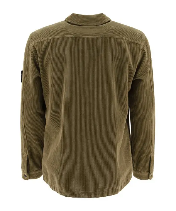 Stone Island Logo Patch Corduroy Overshirt