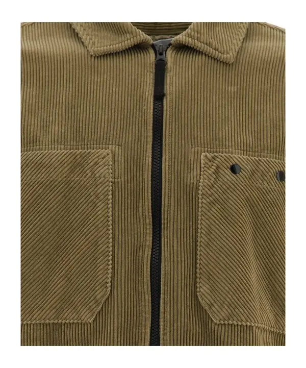 Stone Island Logo Patch Corduroy Overshirt