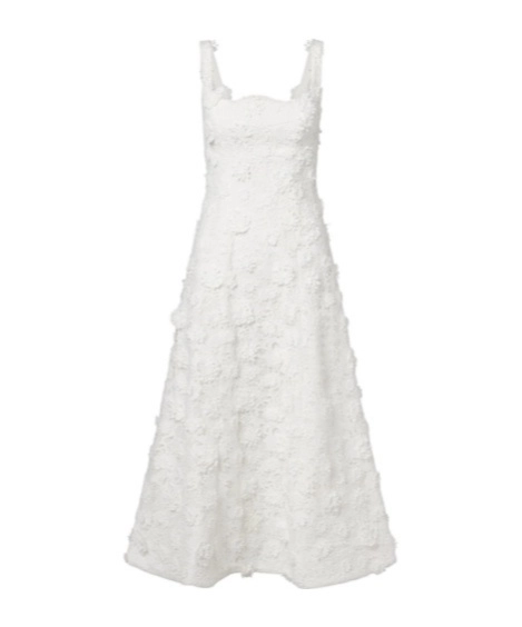 LEO Embroidered Lace Midi Dress